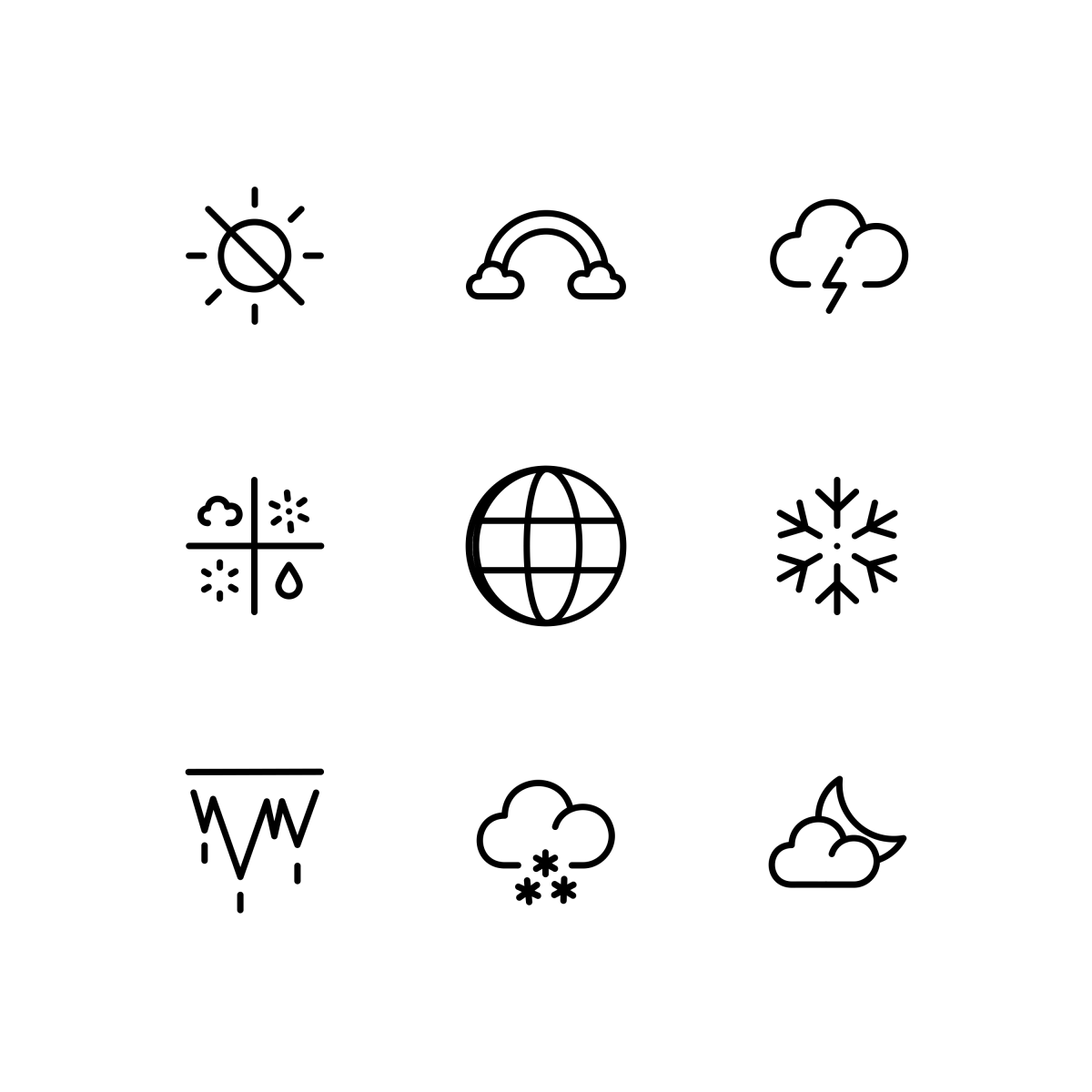 Weather Animated Icons Set - JSON, Lottie, MP4, GIF