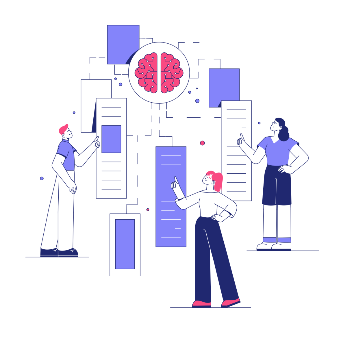 AI Data Analysts animated Illustrations - Premium Lottie/JSON Library