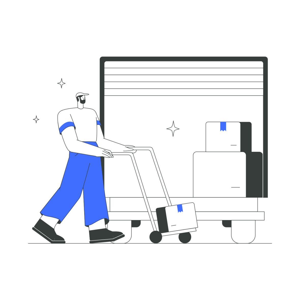 Warehouse Courier Animated Illustrations | Creattie