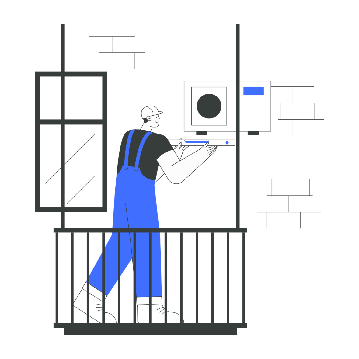Air Conditioner Installation Animated Illustrations | Creattie
