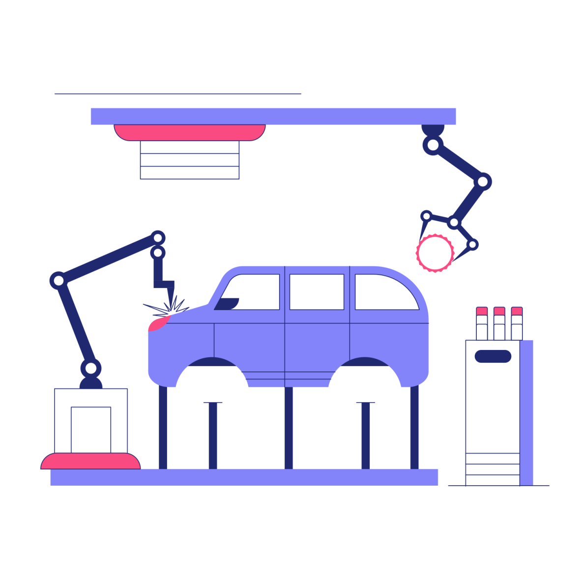 Machinery Production Animated Illustrations | Creattie