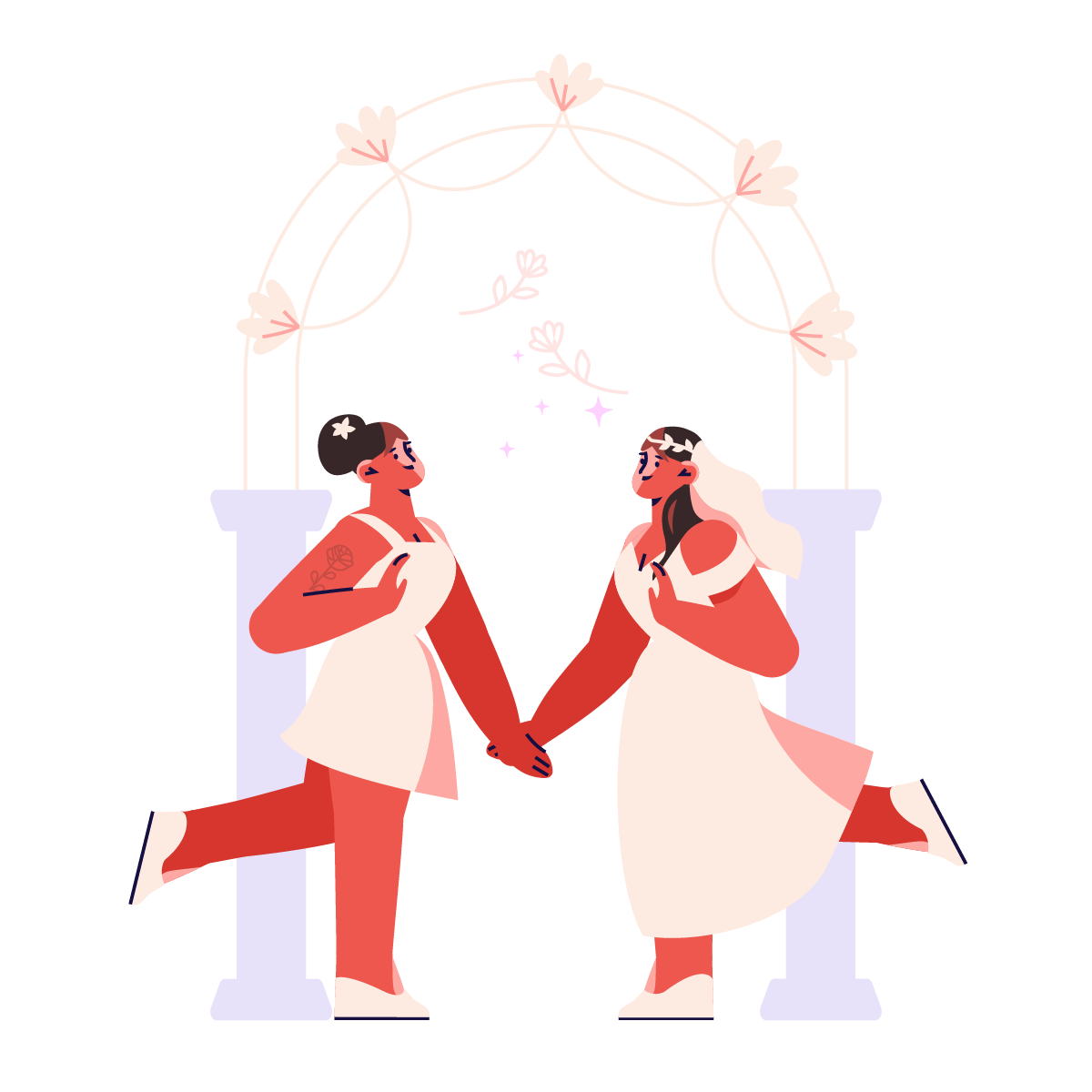 Women Getting Married Animated Illustrations | Creattie