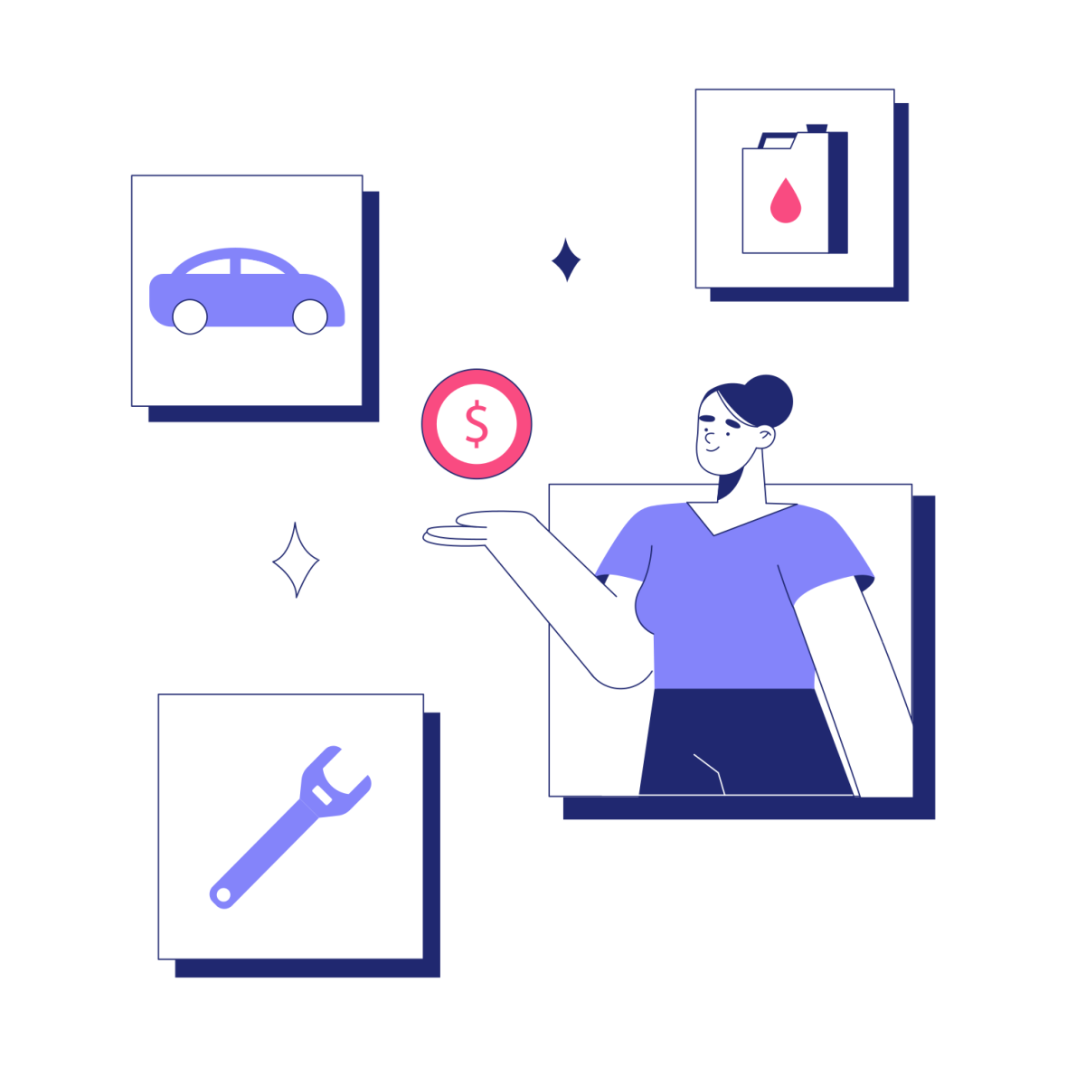 Car Expenses Animated Illustrations | Creattie