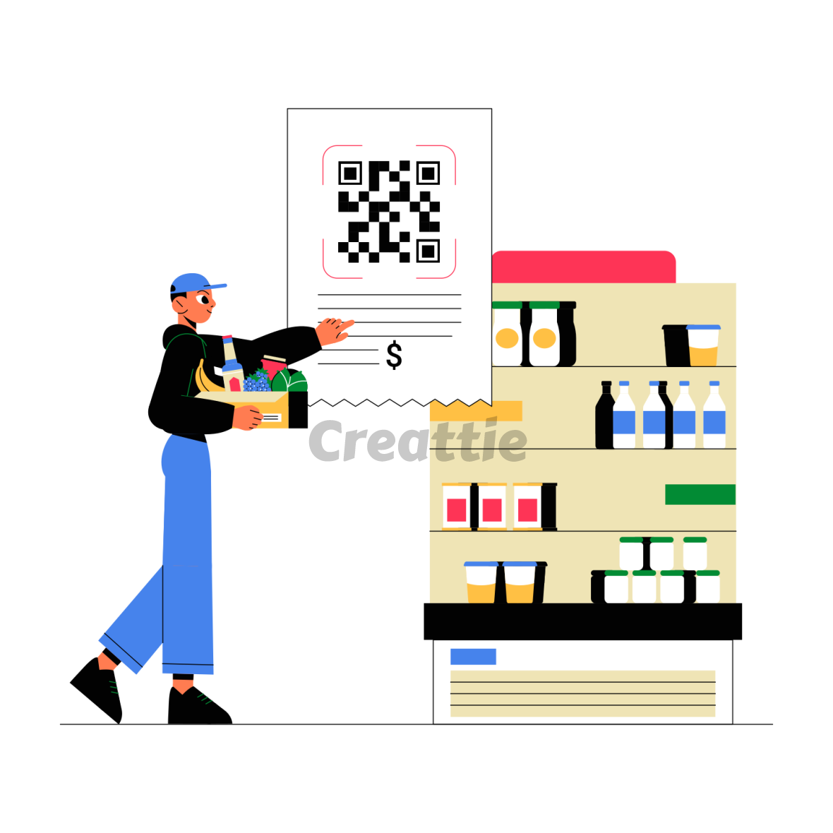 Download Delivery QR Code Illustration in SVG & PNG